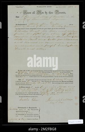 Deed of property in Brewster sold to Edward Freeman of Orleans by Nehemiah Atwood of Brewster ...