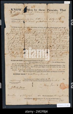 Deed of property in Brewster sold to Eldred Small of Harwich by Eli ...