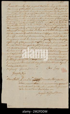 Deed of property in Eastham sold to Samuel Higgins by Elijah Twining of ...