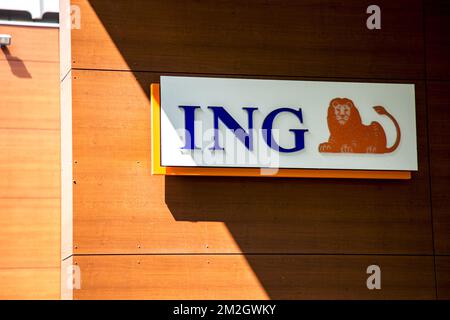 Abbildung zeigt den Hauptsitz der ING Belgium Bank in Brüssel ...