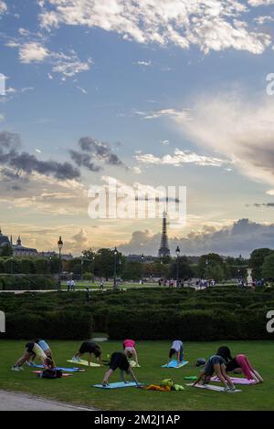 PARIS, FRANKREICH - 29. JULI: der Eiffelturm ist in einer allgemeinen Ansicht während der ...