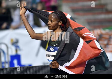 Kenyan Beatrice Chepkoech feiert das Turnier der Frauen im Jahr 3000m ...