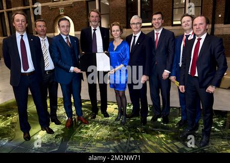 Essenscia Flanders Managing Director Frank Beckx, INEOS Group chairman Sir Jim Ratcliffe ...
