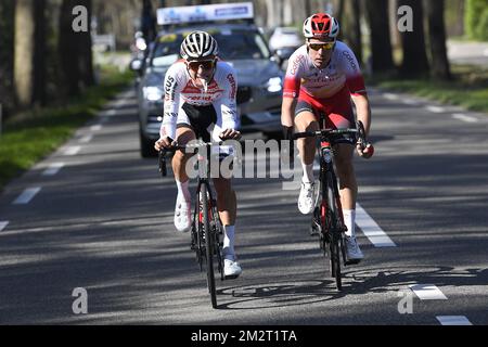 Der belgische Dries De Bondt von Corendon-Circus feiert nach dem Gewinn ...