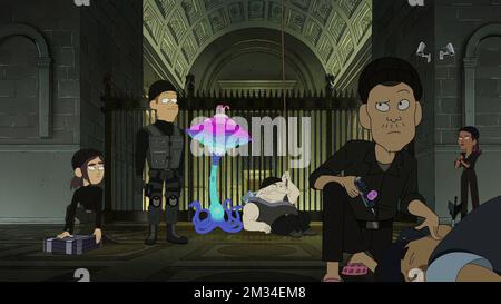 INSIDE JOB, from left: Brett Hand (voice: Clark Duke), Magic Myc (voice ...