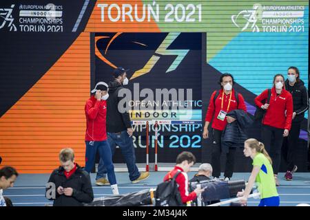 Athletics trainiert Fernando Oliva, Belgisch Noor Vidts und Merel Maes ...