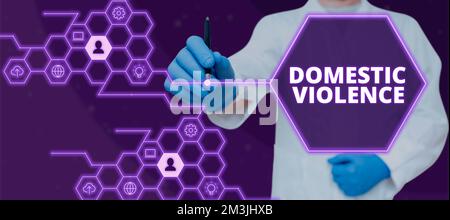 Schriftsteller mit Text häusliche Gewalt. Konzeptionelles ...