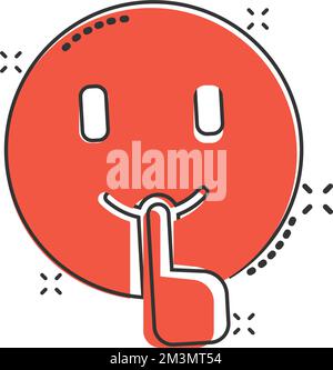Leises Symbol im Comic-Stil. Stille Cartoon Vektorgrafik auf isoliertem ...
