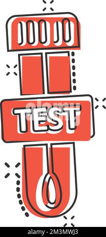 Coronavirus-Test-Symbol im Comic-Stil. Covid-19 Cartoon-Vektor ...