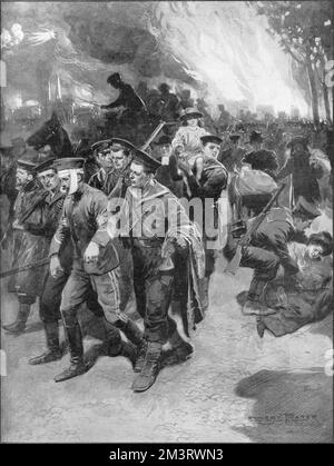 Marines der 1. Marine-Division bewegen sich während der Operation Union ...