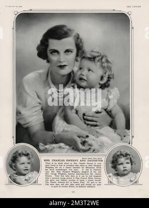 Frau Charles Sweeny (1912-1993), ehemals Miss Margaret Whigham, und ...