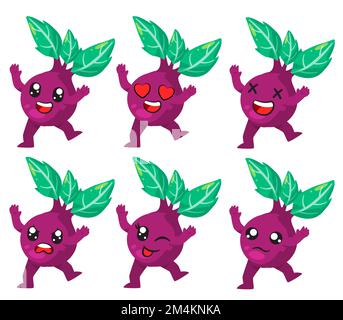 Rote Beete Emoji Emoticon Ausdruck. Lustig nett Essen Stock ...