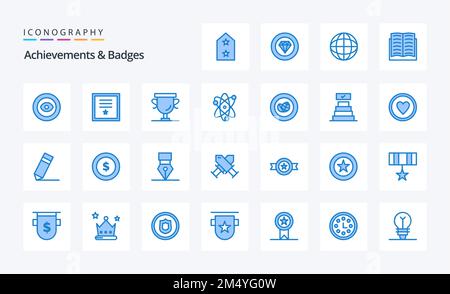 Erfolge und Abzeichen 25 Blaues Icon-Paket inklusive Preis. Standort ...