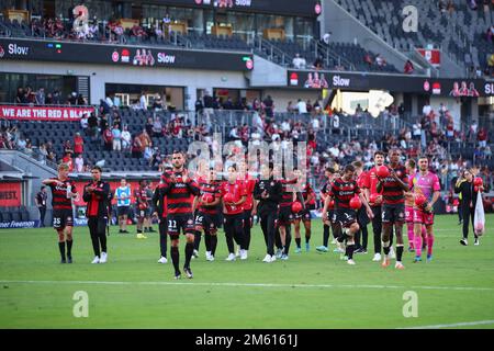 1. Januar 2023; CommBank Stadium, Sydney, NSW, Australien: A-League ...