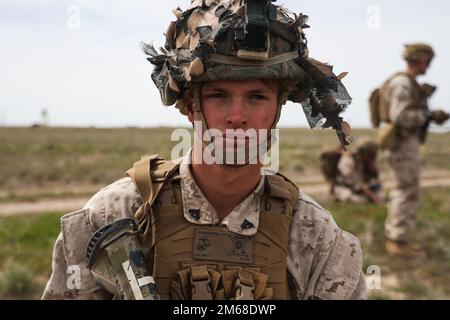 USA Marine CPL. Dylan Guggenmos, ein Schütze mit 1. Bataillon, 7 ...
