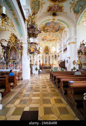 Maria Bruennlein Wallfahrtsbasilika, Innenfoto, Wemding, Donau-Ries ...