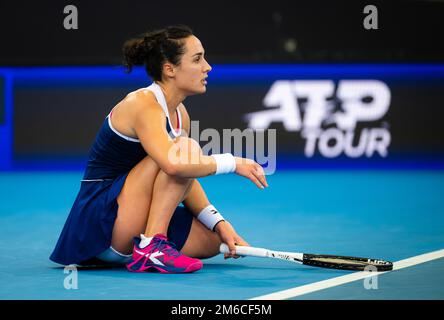 Malene Helgo von Norwegen in Aktion gegen Martina Trevisan von Italien ...