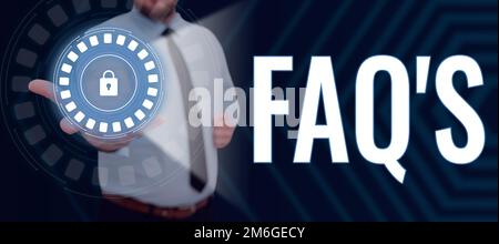 Inspiration mit Schildern für FAQs, Wörtern auf der Liste von Fragen ...