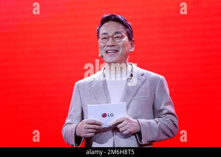 William (Joo Wan) Cho, CEO von LG Electronics, spricht am 4. Januar ...
