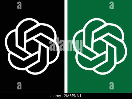 Vektor des ChatGPT-Logo-Symbols im eps 8-Format. Schwarzes ChatGPT-Logo ...