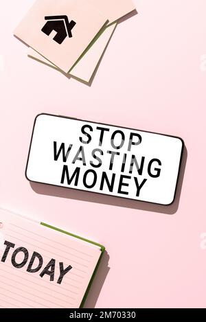 Konzeptionelle Darstellung Schluss mit Geldverschwendung. Internet ...