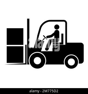 Gabelstapler Transport Symbol, Industrie Fahrzeug Maschine Symbol ...