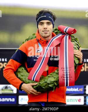 HAMAR, NORWEGEN - 8. JANUAR: Patrick Roest der Niederlande nach der ...