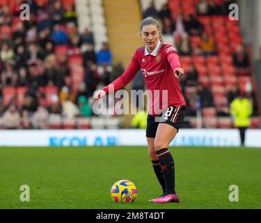 Vilde Boe Risa #8 von Manchester United leitet den Ball während des FA ...