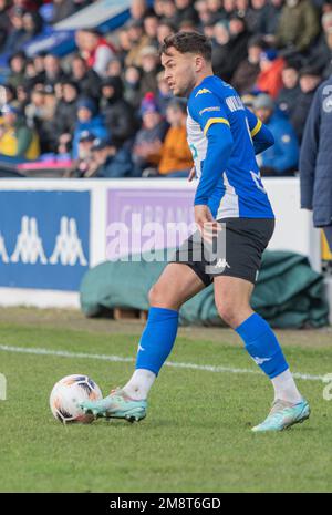Chester, Cheshire, England. 14. Januar 2023 Chester's Iwan Murry steht ...