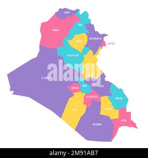 Irak: Politische Karte der Verwaltungseinheiten - Regierungsbezirke und ...