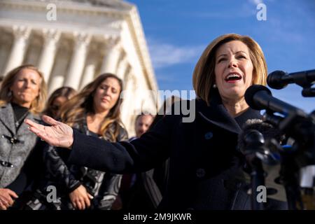Lawyer Kristen Waggoner of the Alliance Defending Freedom, center ...