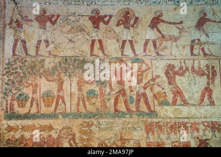 Männer liefern Waren als Tribut, Wandmalerei, Grab des Wesir Rechmire ...