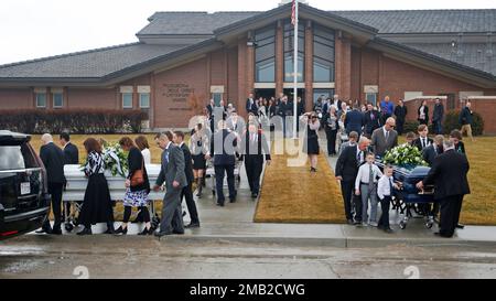 The caskets for Consuelo Alejandra Haynie, daughters 12-year-old Milan ...