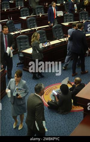 Rep. Tray McCurdy, D-Orlando and Rep. Angie Nixon, D-Jacksonville sit ...