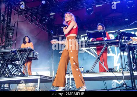 Flore Benguigui of L'Imperatrice performs at the Coachella Music & Arts ...