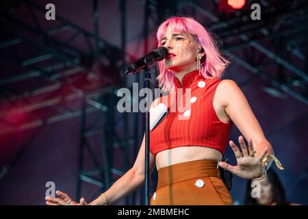 Flore Benguigui of L'Imperatrice performs at the Coachella Music & Arts ...