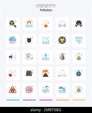 Verschmutzung 25 Flat Symbolpaket mit Verschmutzung. Kann ...