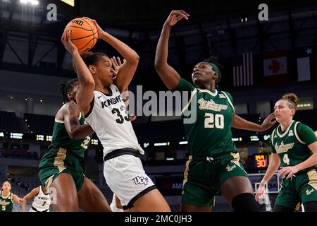 Central Florida forward Destiny Thomas, from left, South Florida ...