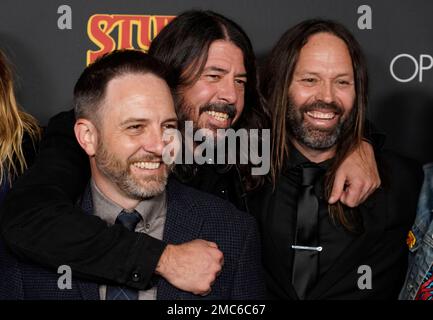 "Studio 666" cast member Dave Grohl, bottom left, and director BJ ...