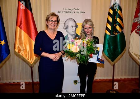 Barbara Klepsch, Sarah Lesch bei der Preisverleihung des Lessing ...