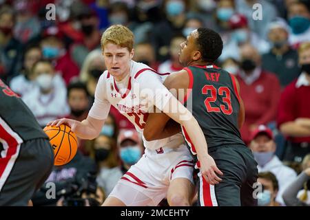 Wisconsin's Steven Crowl (22) and Ohio State's Zed Key (23) during the ...