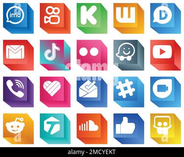 20 3D Markensymbole für soziale Medien wie qzone. tumblr. auf behance ...