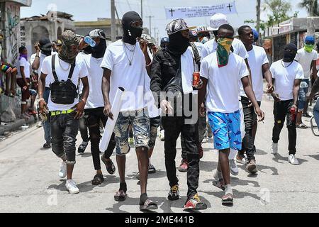 Members of the gang led by Jimmy Cherizier, alias Barbecue, a former ...