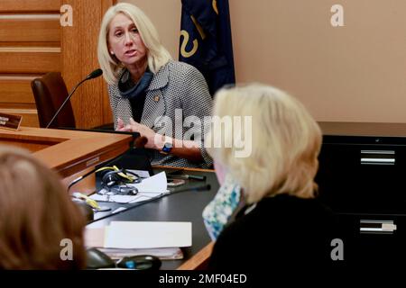 Kansas state Sen. Renee Erickson, R-Wichita, watches a debate in the ...