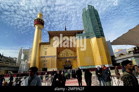 Shiite Muslim worshippers visit the holy shrine of Imam Ali, the son-in ...