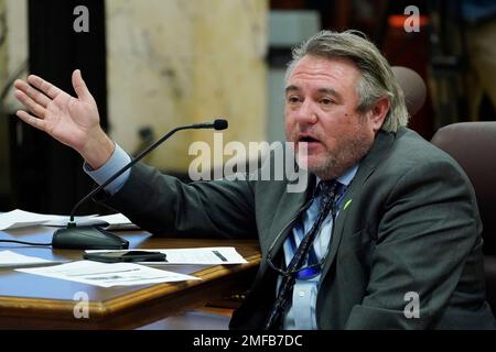 CORRECTS DATE Senate Education Committee chairman Dennis DeBar Jr., R ...