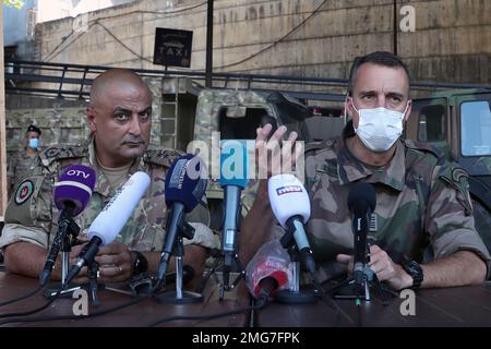 French Col. Antoine de la Bardonnie, commander of the on-board land ...