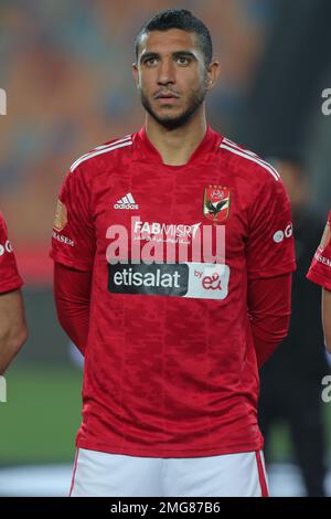 ÄGYPTEN, KAIRO, 24. Januar 2023 - Mohamed Sherif von Al Ahly SC schaut ...