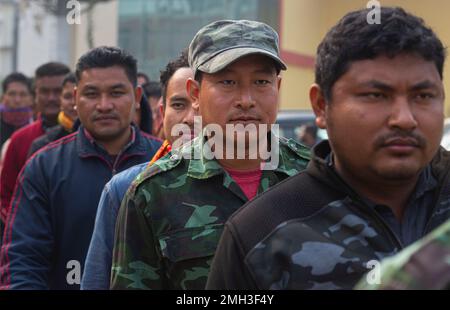 Cadres of National Democratic Front of Bodoland (NDFB) arrive for an ...