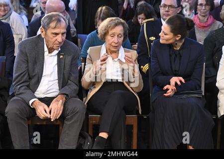 Kronprinzessin Victoria mit Jovan Rajs, Dina Rajs und Monica Rothschild ...